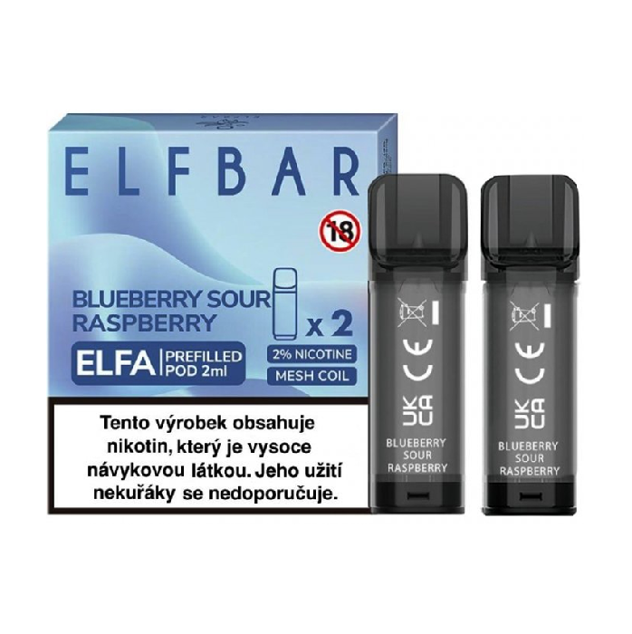 ELFA PODS BLUEBERRY SOUR RASPBERRY 1,8% 2x2ml (20mg) :: PAJAK tabák, tisk